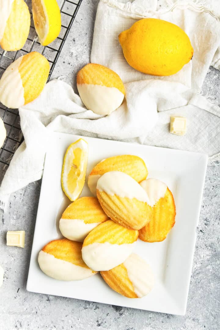 Lemon White Chocolate Madeleines